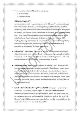 “tortious liability in constituting negligence | DOCX