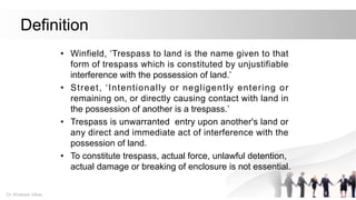 Tort trespass | PPT