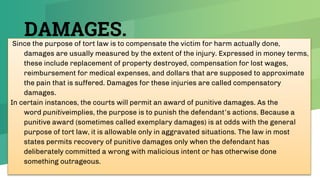 TYPES OF TORT. TORT AND DAMAGES | PPTX