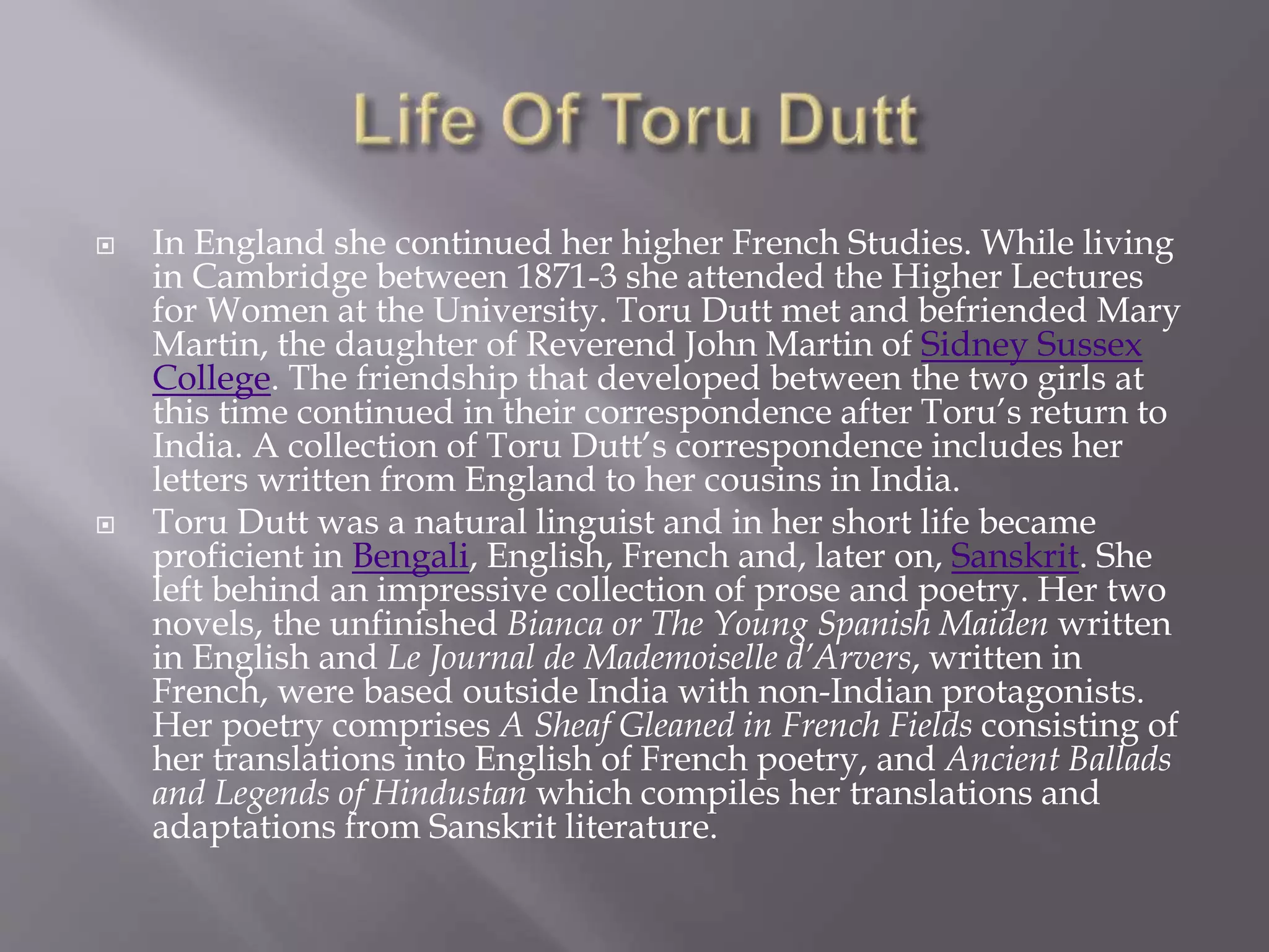 Toru dutt | PPT