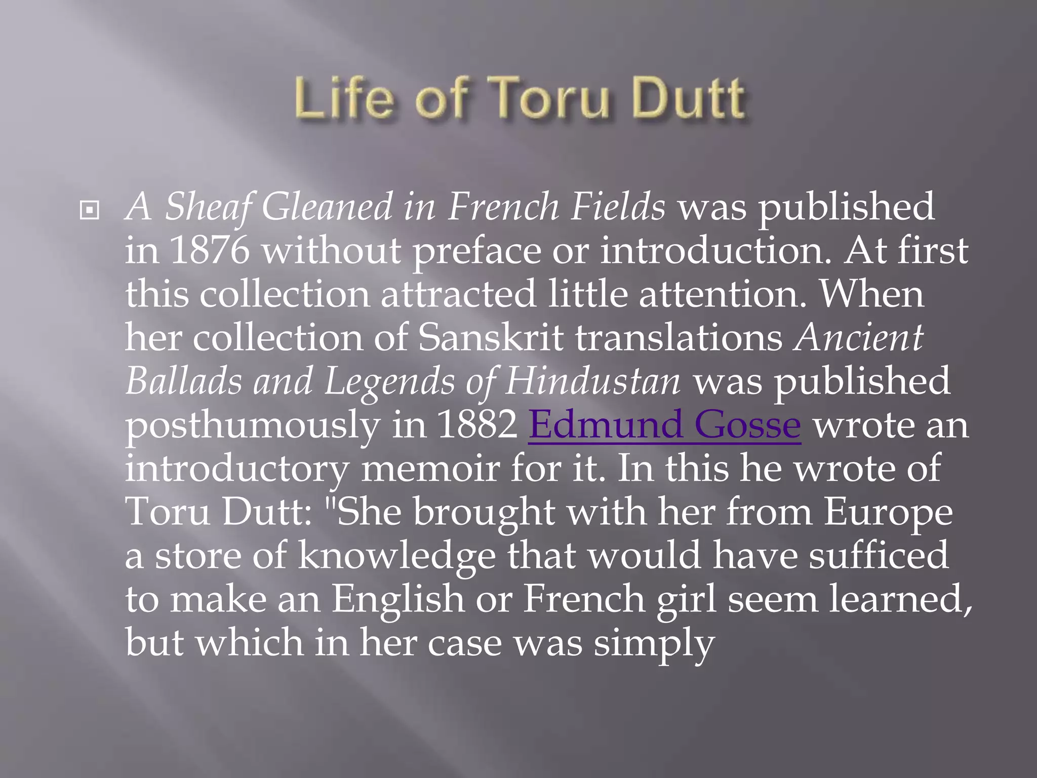Toru dutt | PPT