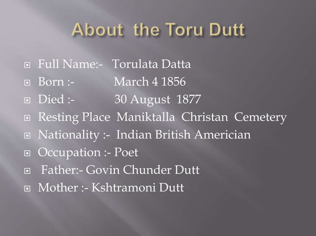 Toru dutt | PPT
