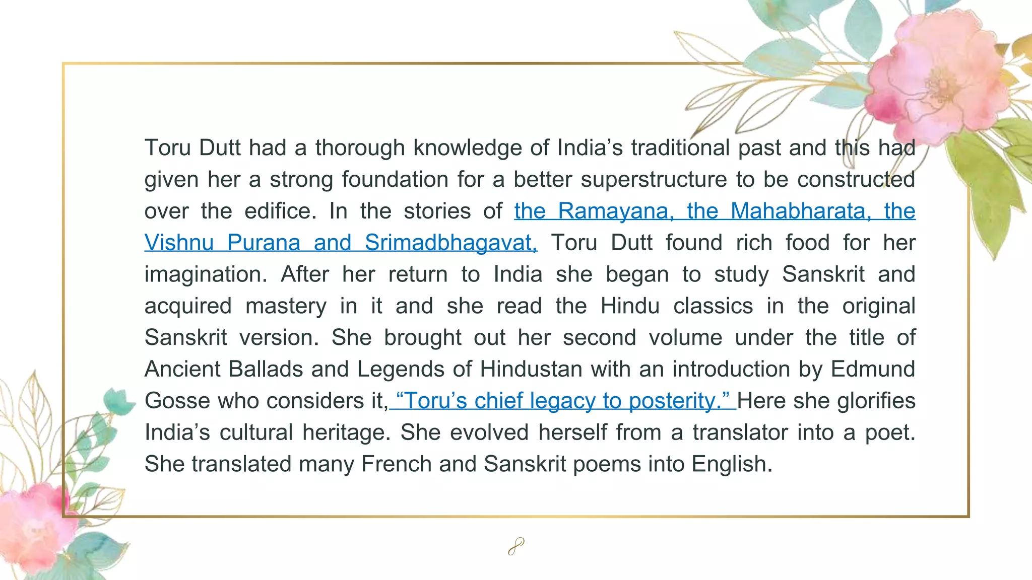 Toru dutt biography | PPTX