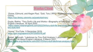 Toru dutt biography | PPTX
