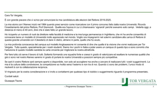 Prof. Tisone Programma Rettore 2019-2025 Università Tor Vergata | PPTX