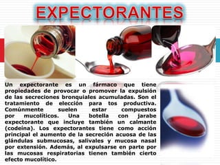 Farmacología utilizada en los diferentes tipos de Tos | PPTX