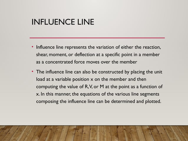 TOS-Lecture-5 about influence lines powerpoint | PPTX