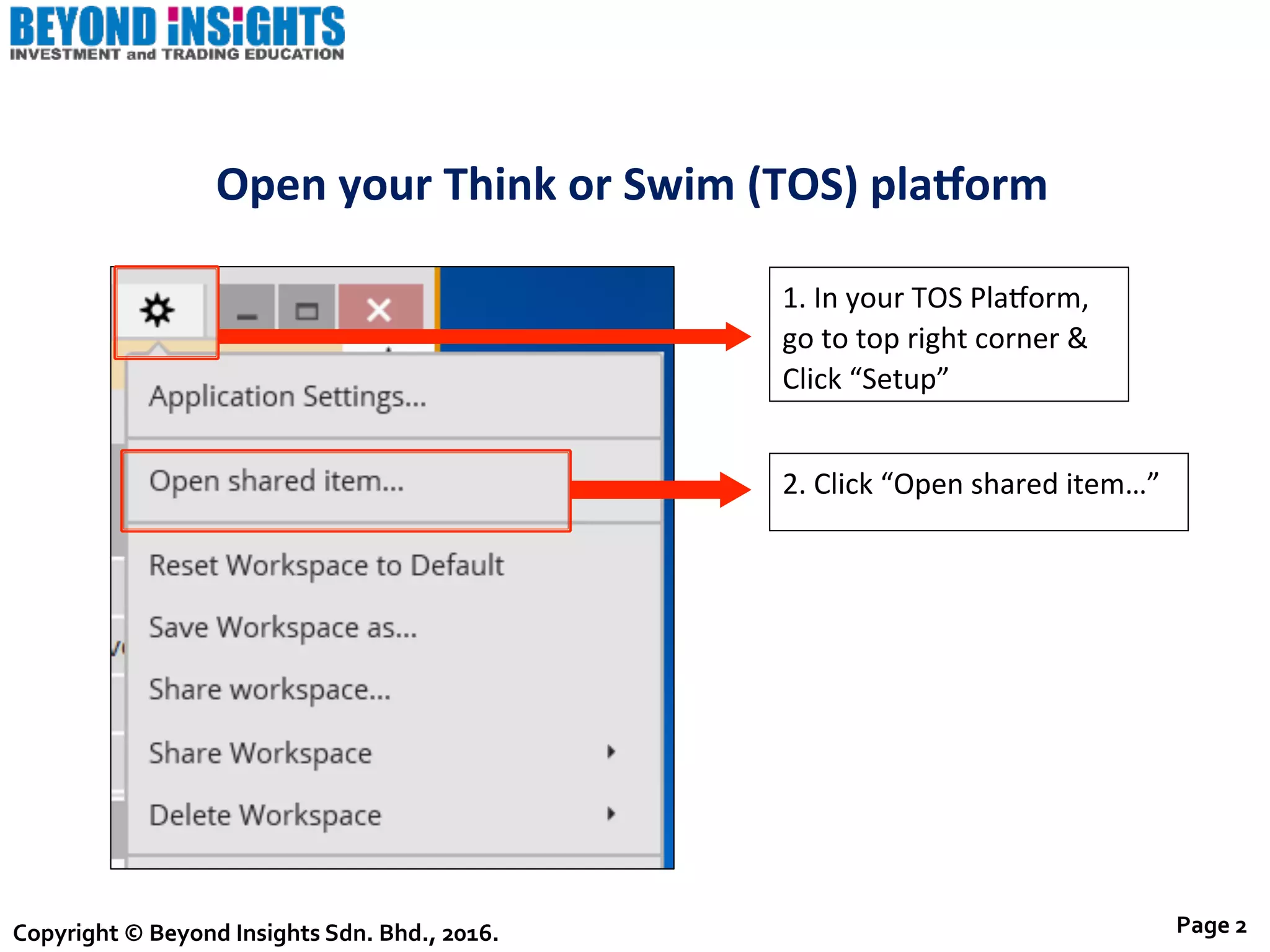 TOS - How to load Workspace (Smart CFD) | PDF