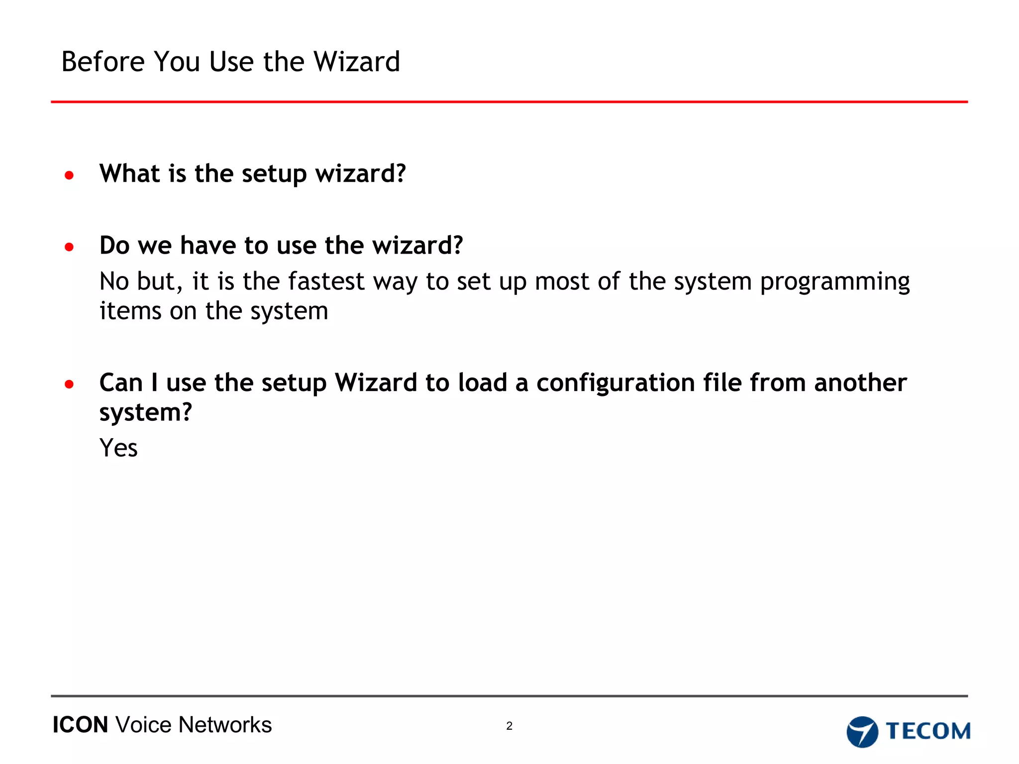 Installing TOS 3000 Using the Setup Wizard | PPT