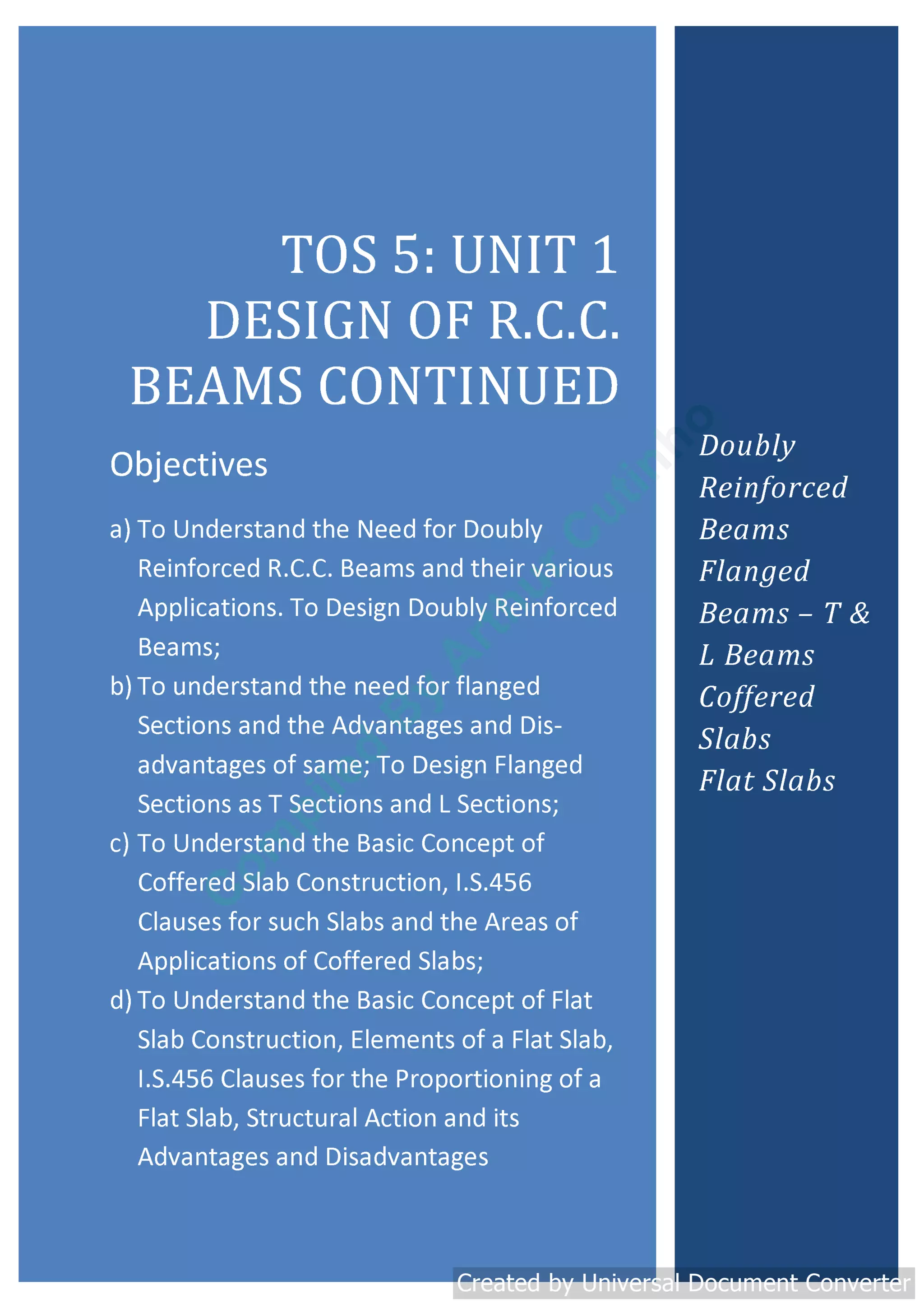 TOS 5 Unit 1 Doubly Reinforced, Flanged Beams, Coffered Slab & Flat Slabs.pdf