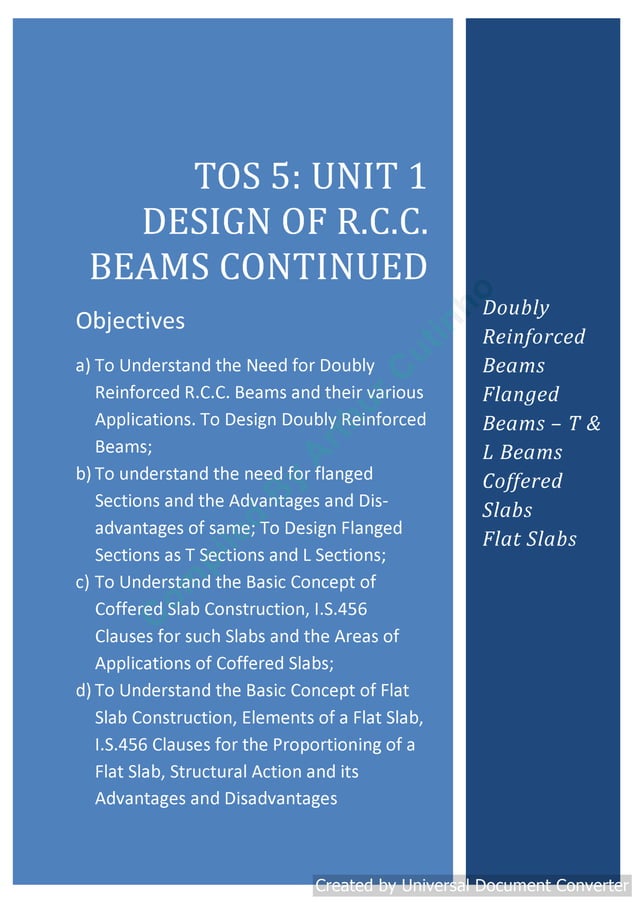 TOS 5 Unit 1 Doubly Reinforced, Flanged Beams, Coffered Slab & Flat Slabs.pdf