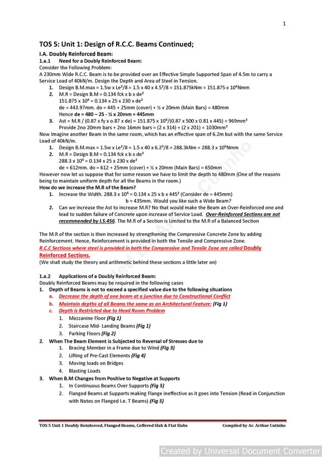TOS 5 Unit 1 Doubly Reinforced, Flanged Beams, Coffered Slab & Flat Slabs.pdf
