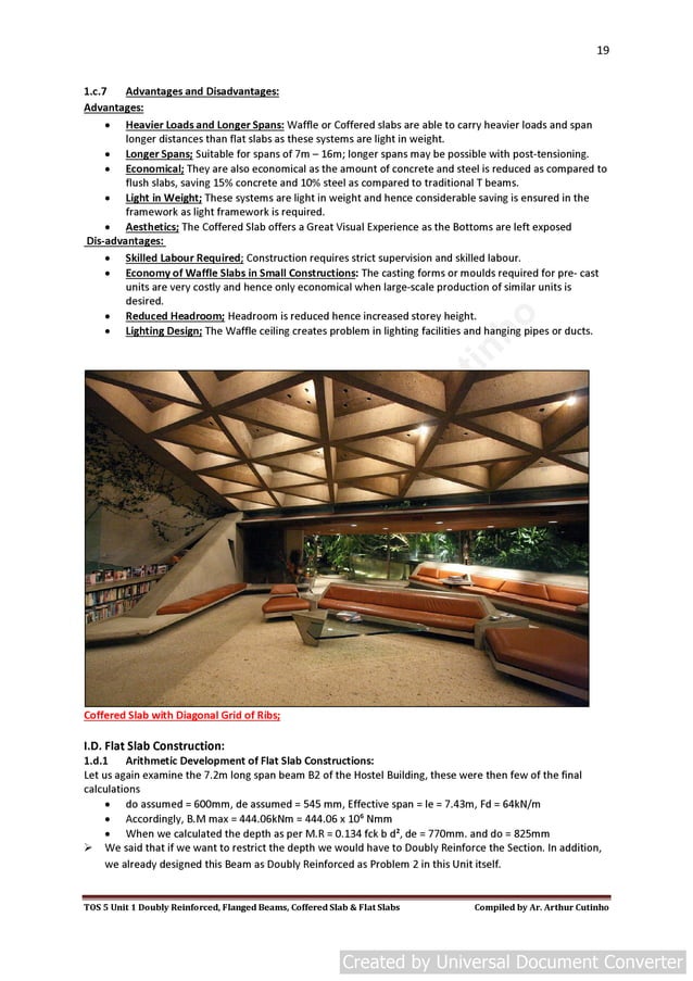 TOS 5 Unit 1 Doubly Reinforced, Flanged Beams, Coffered Slab & Flat ...