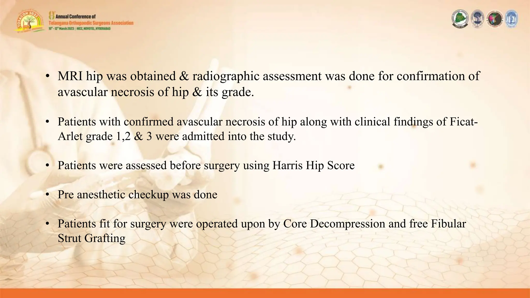A study of core decompression & free fibular strut grafting in the ...