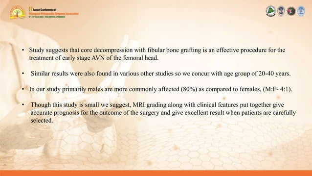 A study of core decompression & free fibular strut grafting in the ...