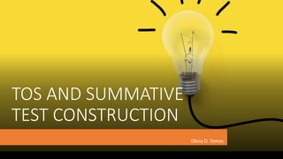 Tos and summative test construction | PPT
