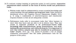 Tos and summative test construction | PPT