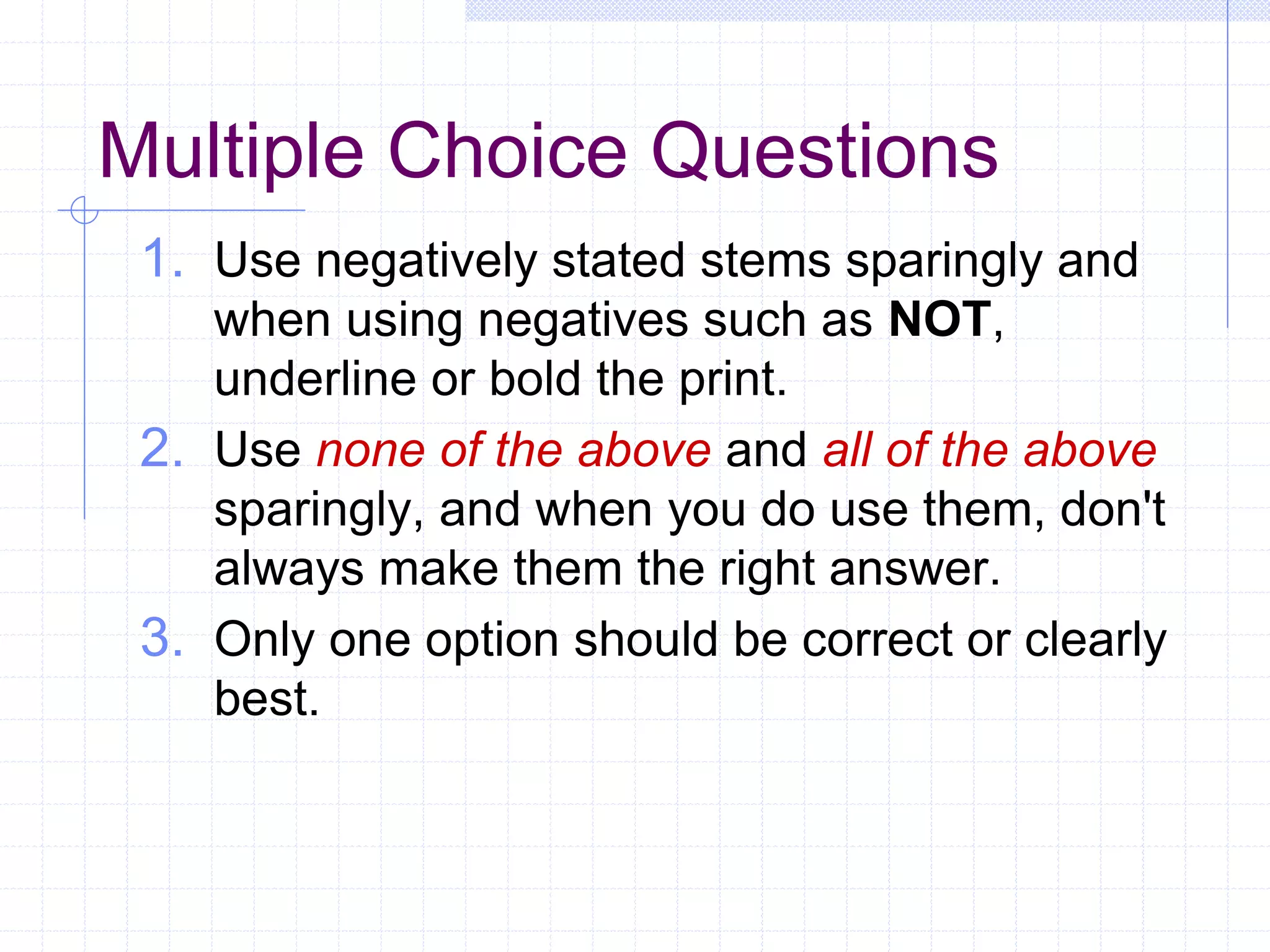 Table of Specifications (TOS) and Test Construction Review | PDF