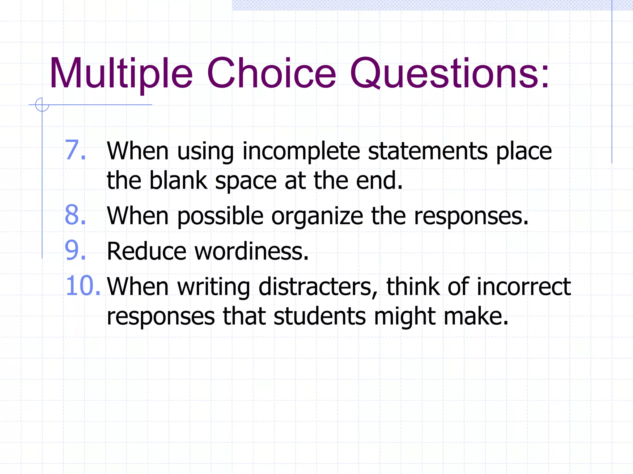 Table of Specifications (TOS) and Test Construction Review | PDF