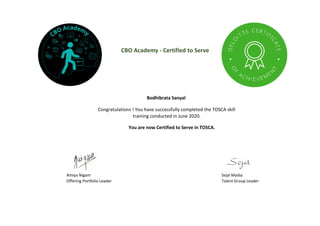 Tosca certificate | PDF