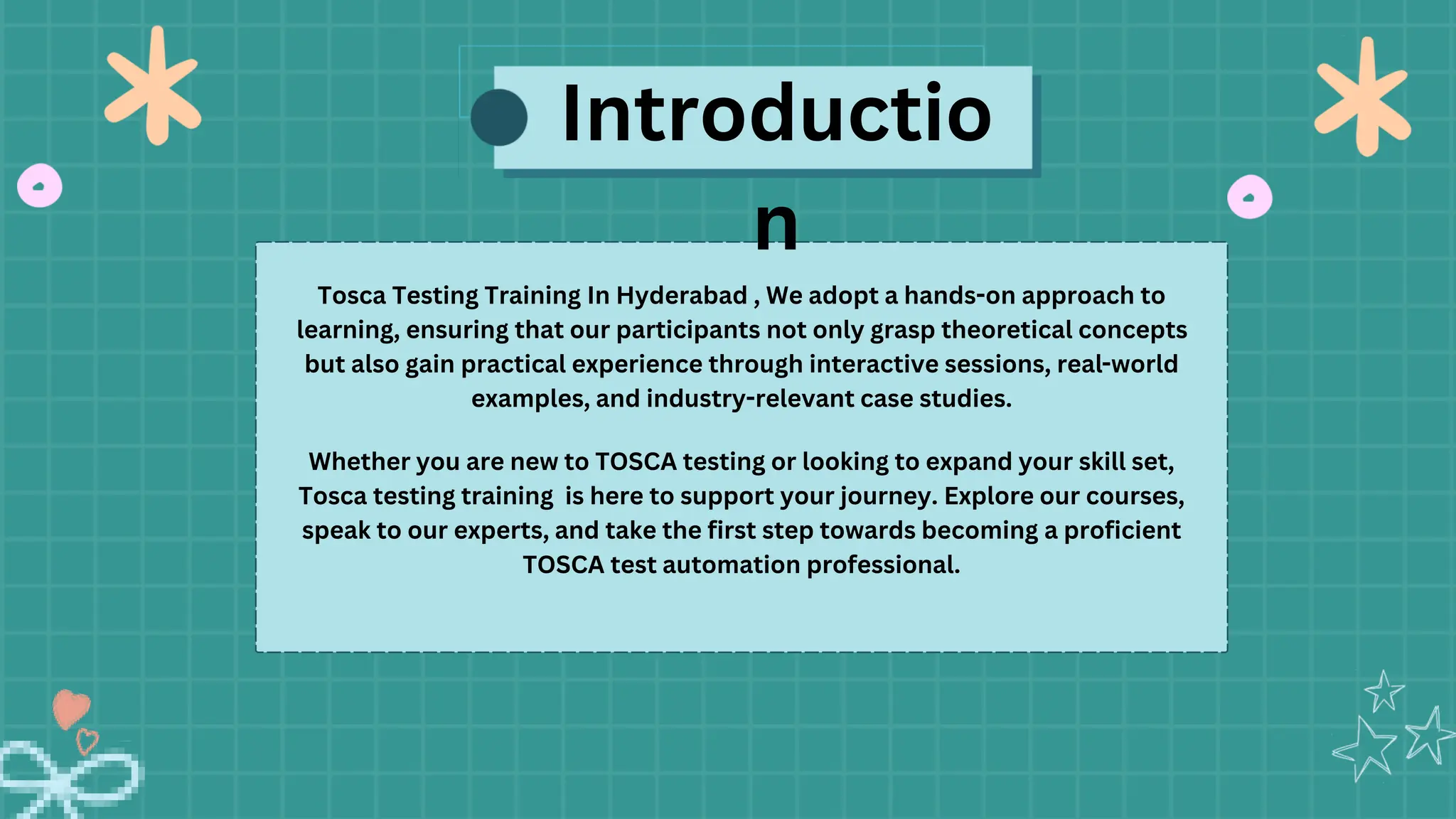 TOSCA TESTING TRAINING HYDERABAD LOCATION | PPTX