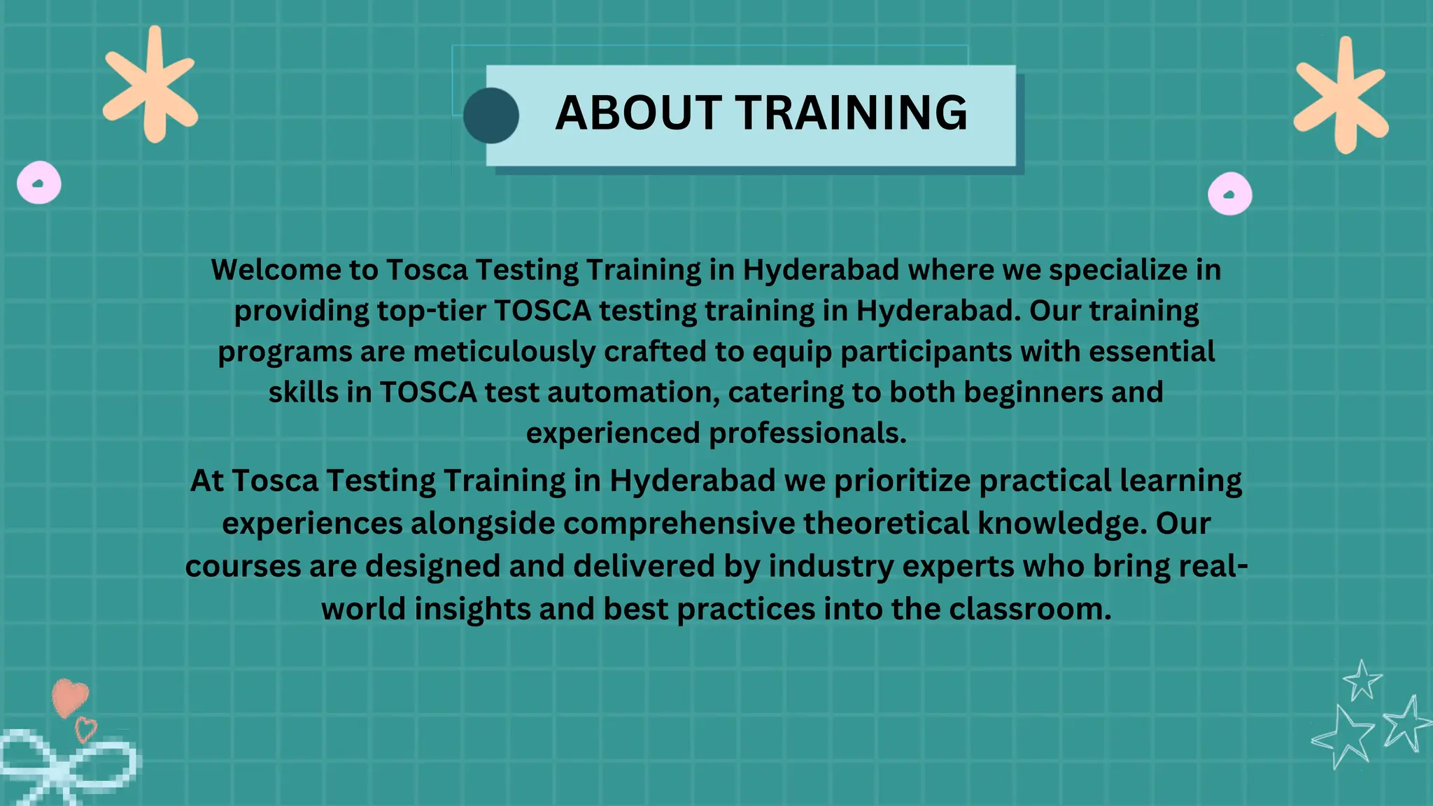 TOSCA TESTING TRAINING HYDERABAD LOCATION | PPTX