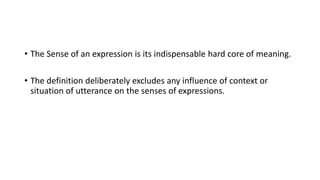 to sense, a semantics topic that deals with meaning | PPTX