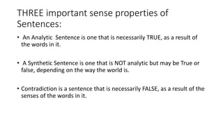 to sense, a semantics topic that deals with meaning | PPTX