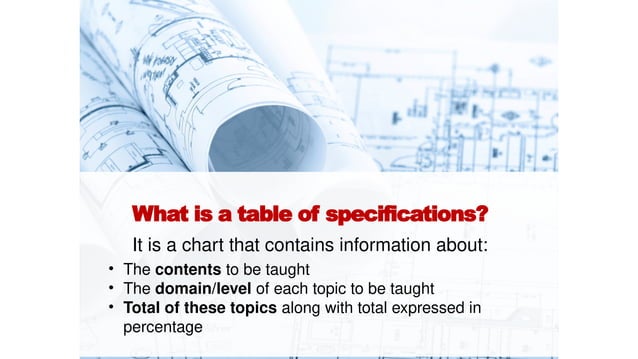 TOS for share.pptx table of specification | PPT