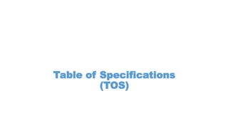 TOS for share.pptx table of specification | PPTX