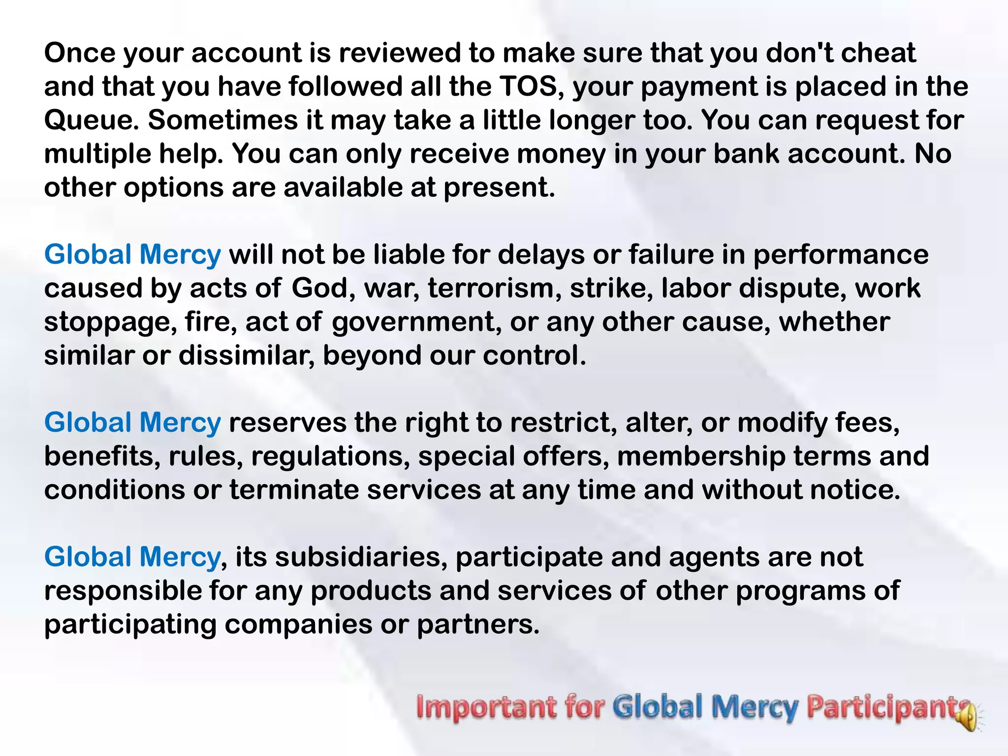 TOS Global Mercy | PPT