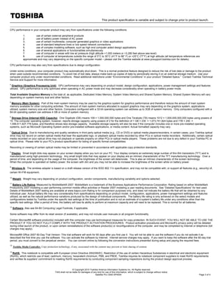 Toshiba c640 specs pdf | PDF