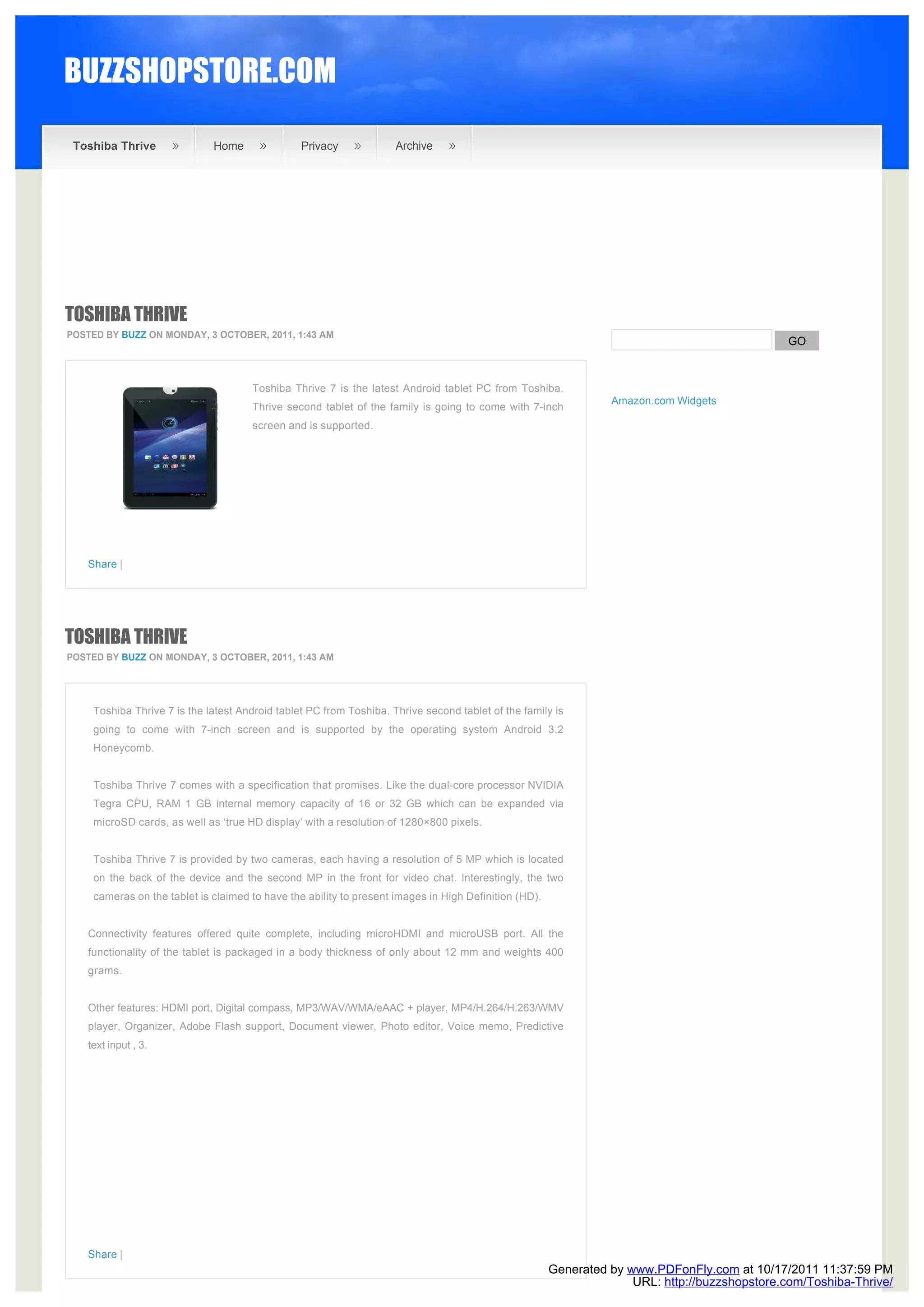Toshiba thrive | PDF | Consumer Electronics | Technology & Computing