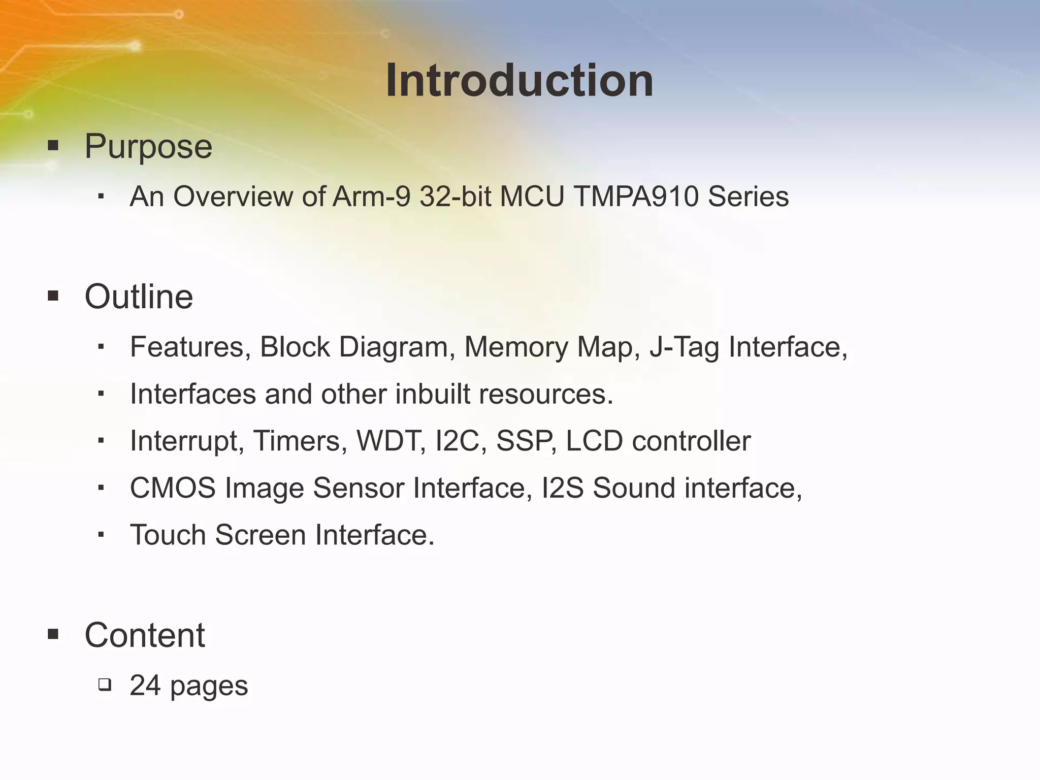 An Overview of Arm-9 32-bit MCU TMPA910 Series | PPT | Computer ...