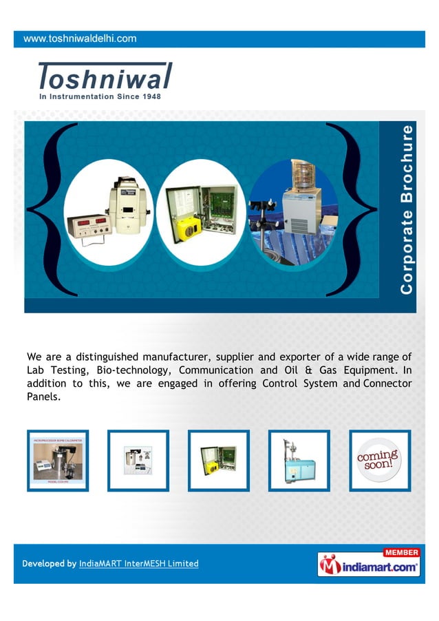 Toshniwal Technologies Pvt. Ltd, New Delhi, Lab Testing | PDF