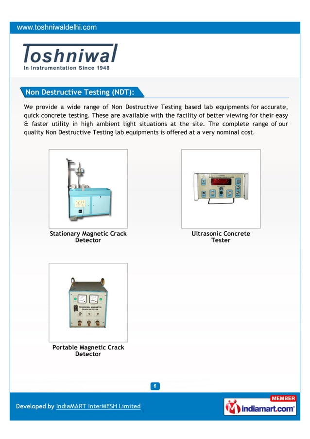 Toshniwal Technologies Pvt. Ltd, New Delhi, Lab Testing | PDF