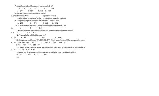 Mathematics For Grade Two School Year 2024 2025 | DOCX | Education