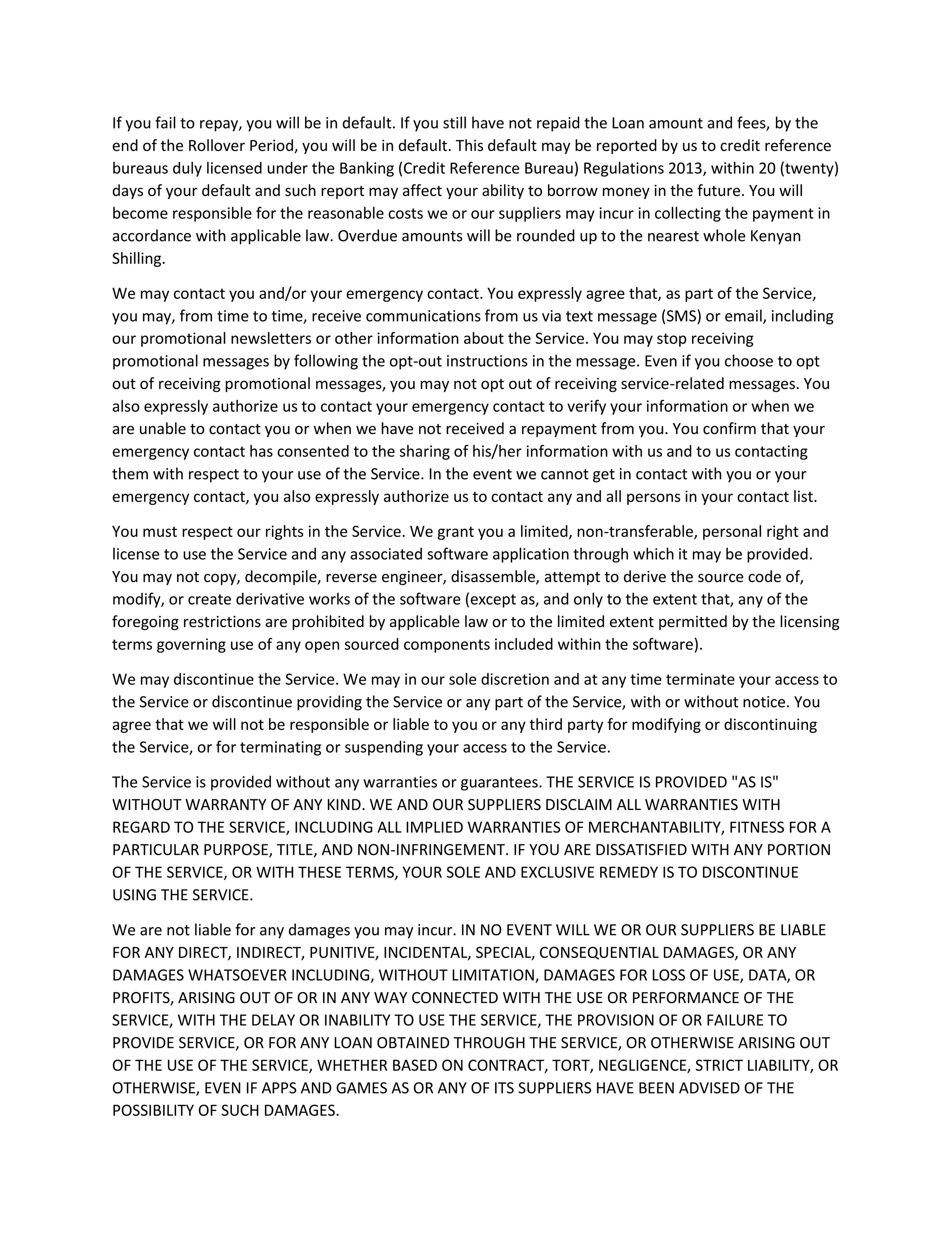 OPesa Terms of Service | PDF