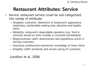 How Does Restaurant Attribute Importance Differ by the Type of Customer ...