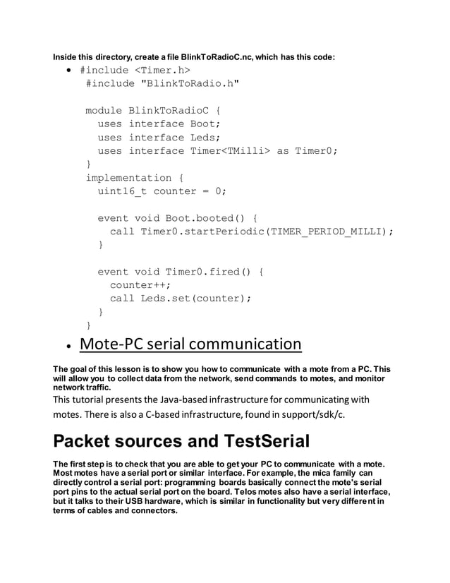Tossim intro | DOCX | Operating Systems | Computer Software and ...