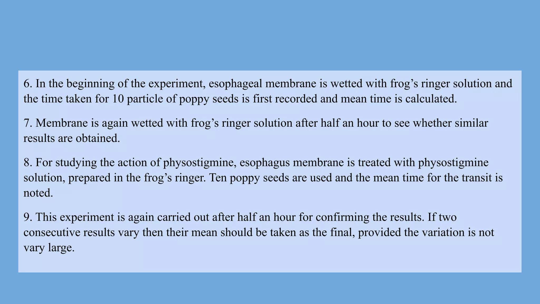 To study effect of drug on ciliary motility of frog oesophagus | PDF