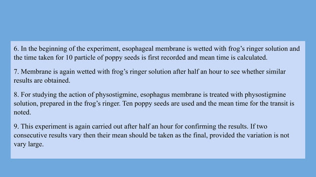 To study effect of drug on ciliary motility of frog oesophagus | PDF ...