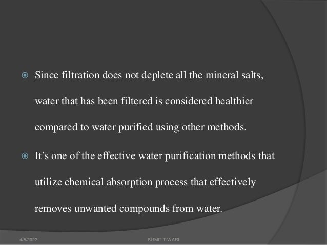 To study in detail about water purification techniques | PPTX