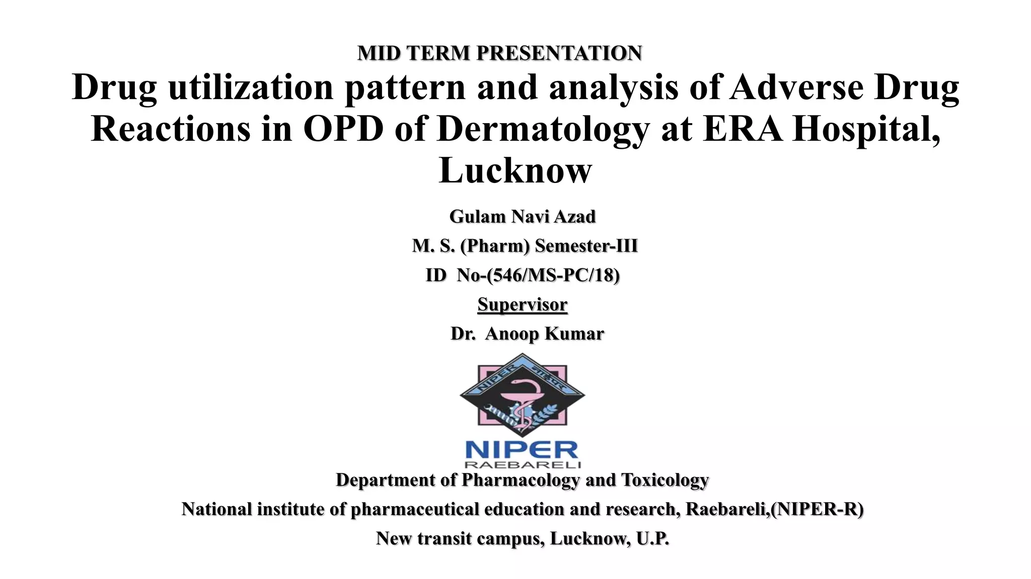 To study the drug utilization pattern and monitoring | PPTX | Skin and ...