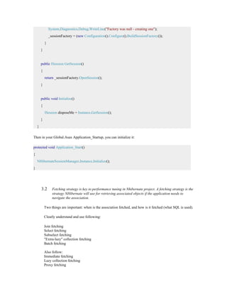 To Study The Tips Tricks Guidelines Related To Performance Tuning For N Hibernate Based ...