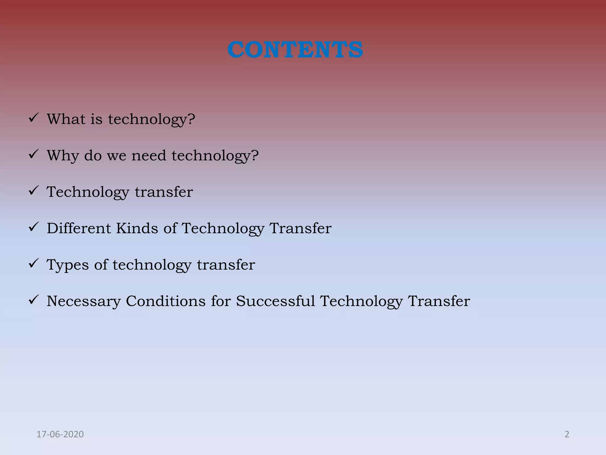 transfer of technology | PPTX