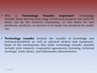 transfer of technology | PPTX