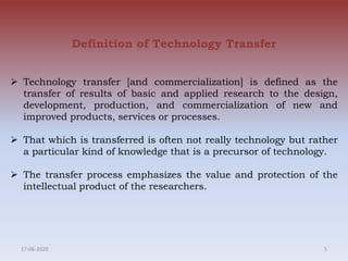 transfer of technology | PPTX