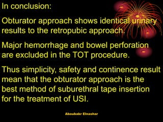Transobturator tape | PDF