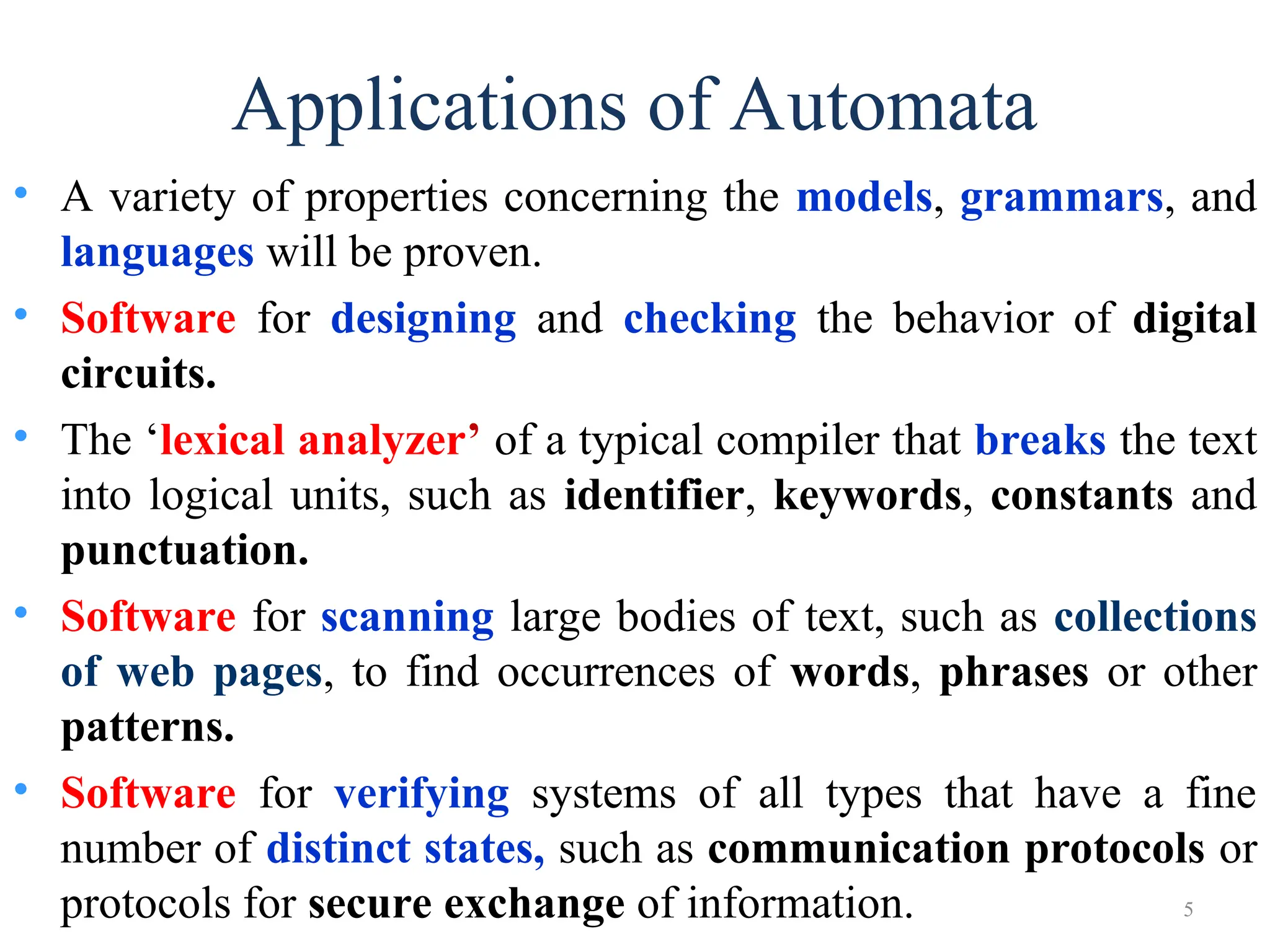 Theory of Complexity and Automata at MWU | PPT
